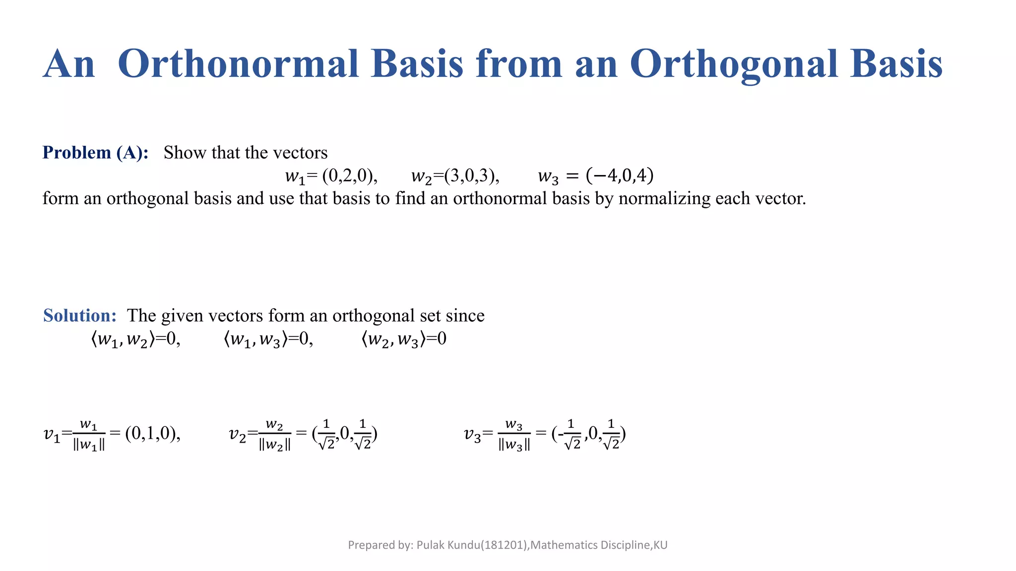 Gram-Schmidt process linear algbera | PPTX