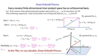 Gram-Schmidt process linear algbera | PPTX