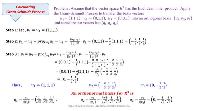 Gram Schmidt Process Linear Algbera Ppt