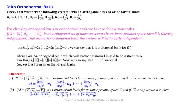 Gram-Schmidt process linear algbera | PPT