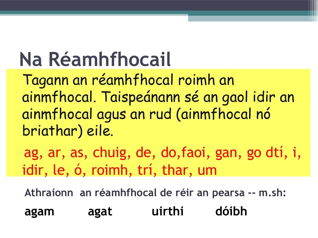 Gramadach na Gaeilge do Rang 6