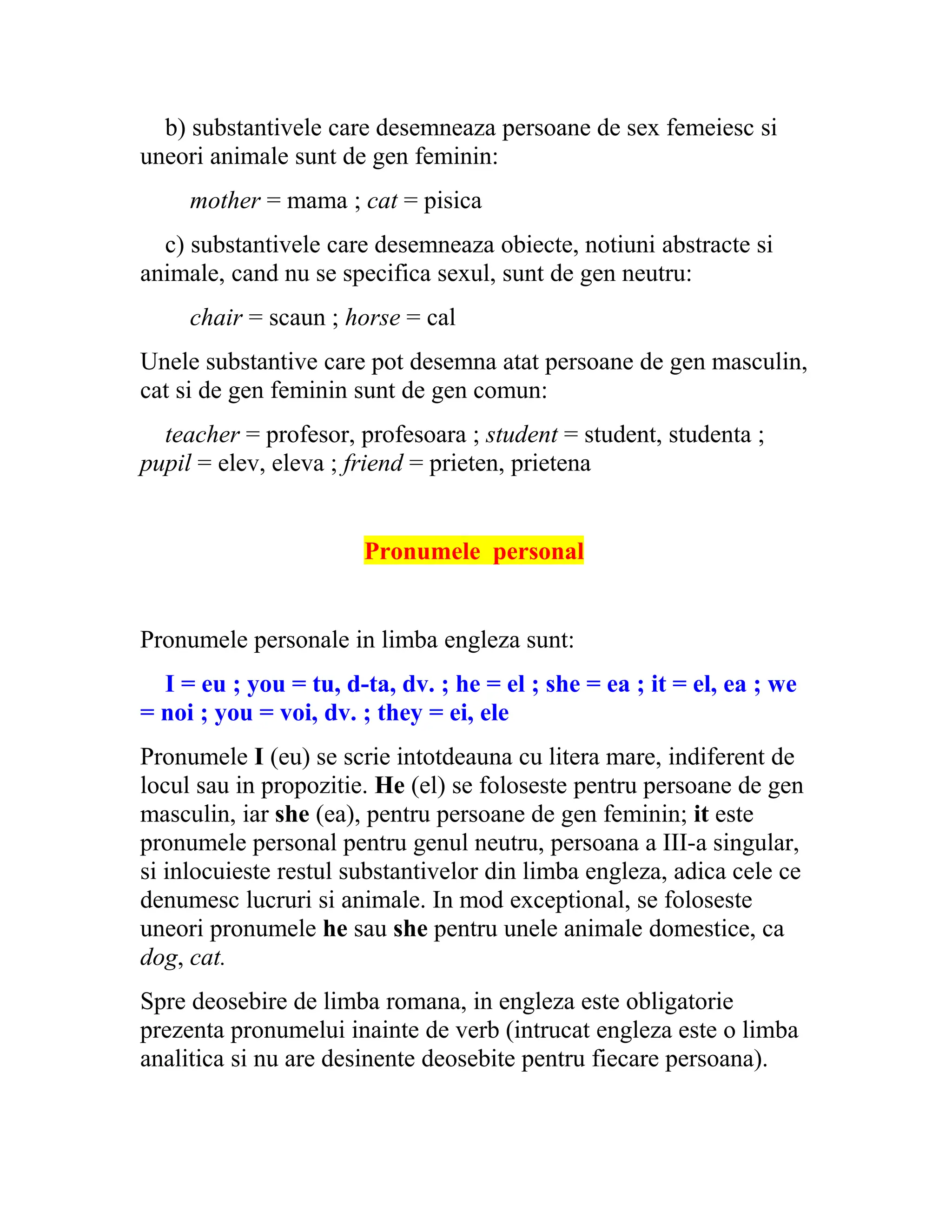 Gramatica Engleza Incepatori Romana- Nou | PDF