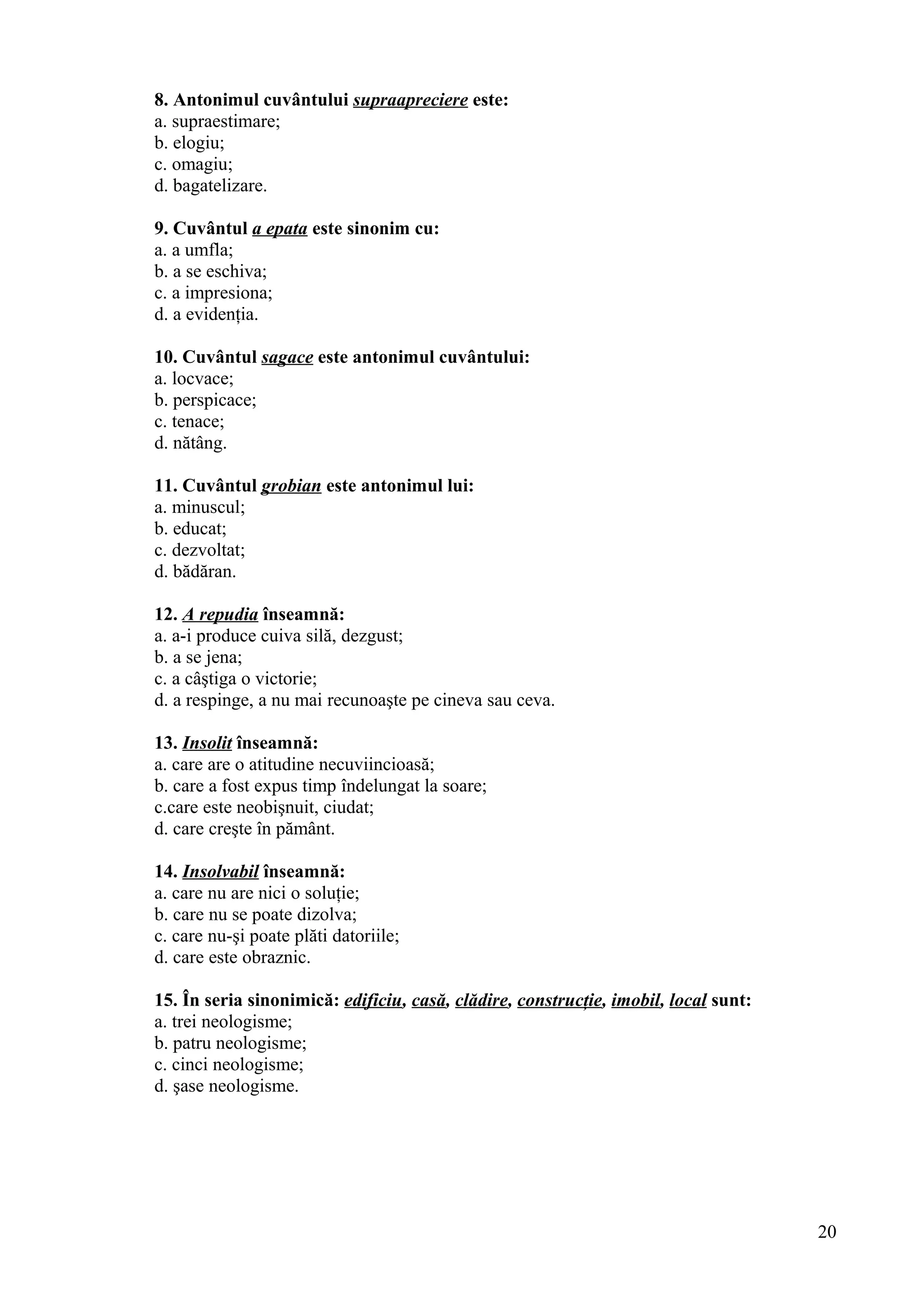 Gramatica limbii-romane-teste-grila | PDF