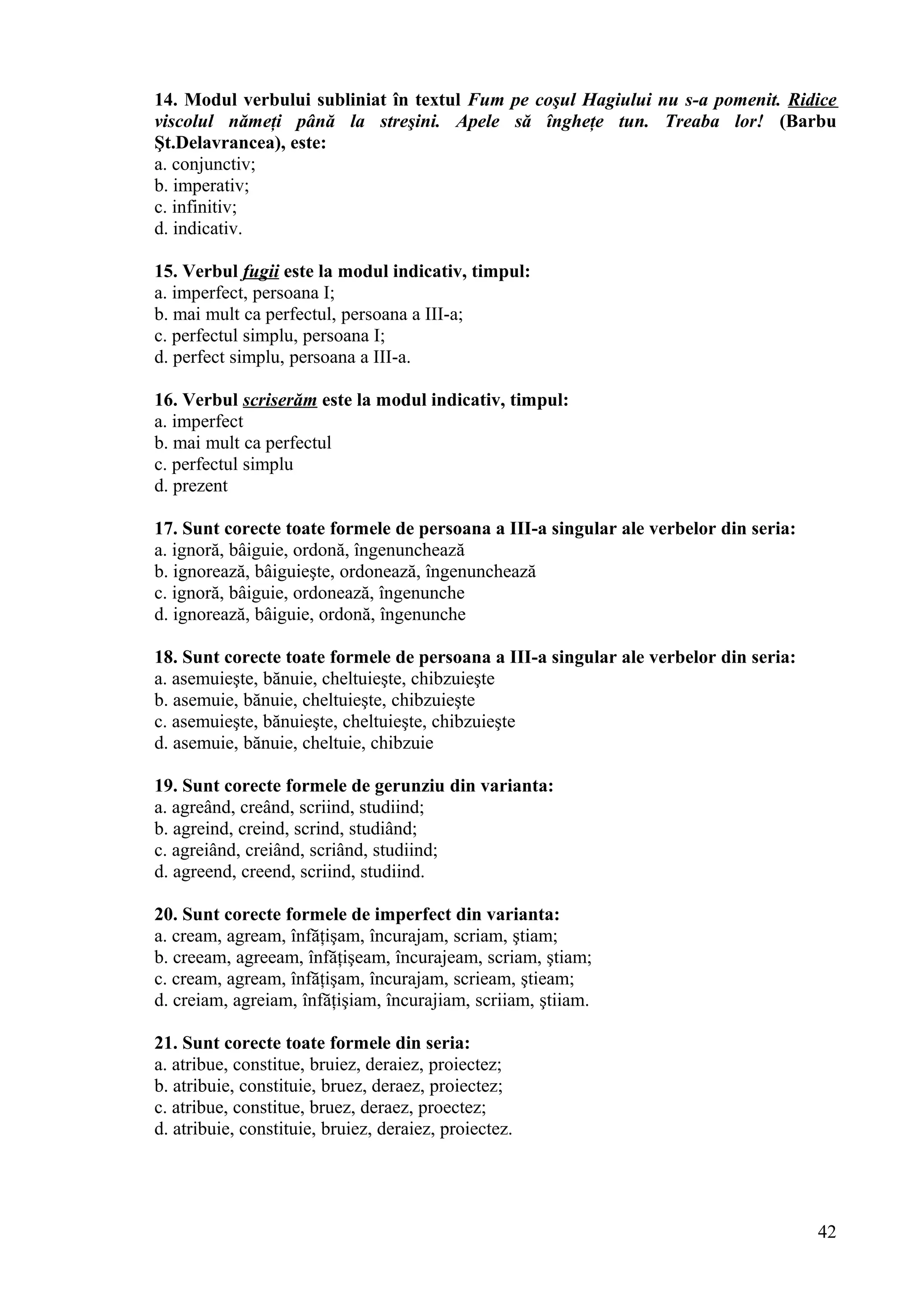 Gramatica limbii-romane-teste-grila | PDF