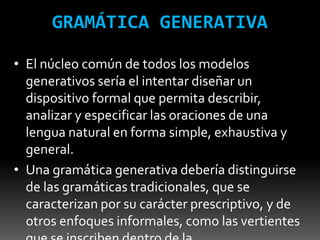 Gramatica generativa Eros Linares | PPTX