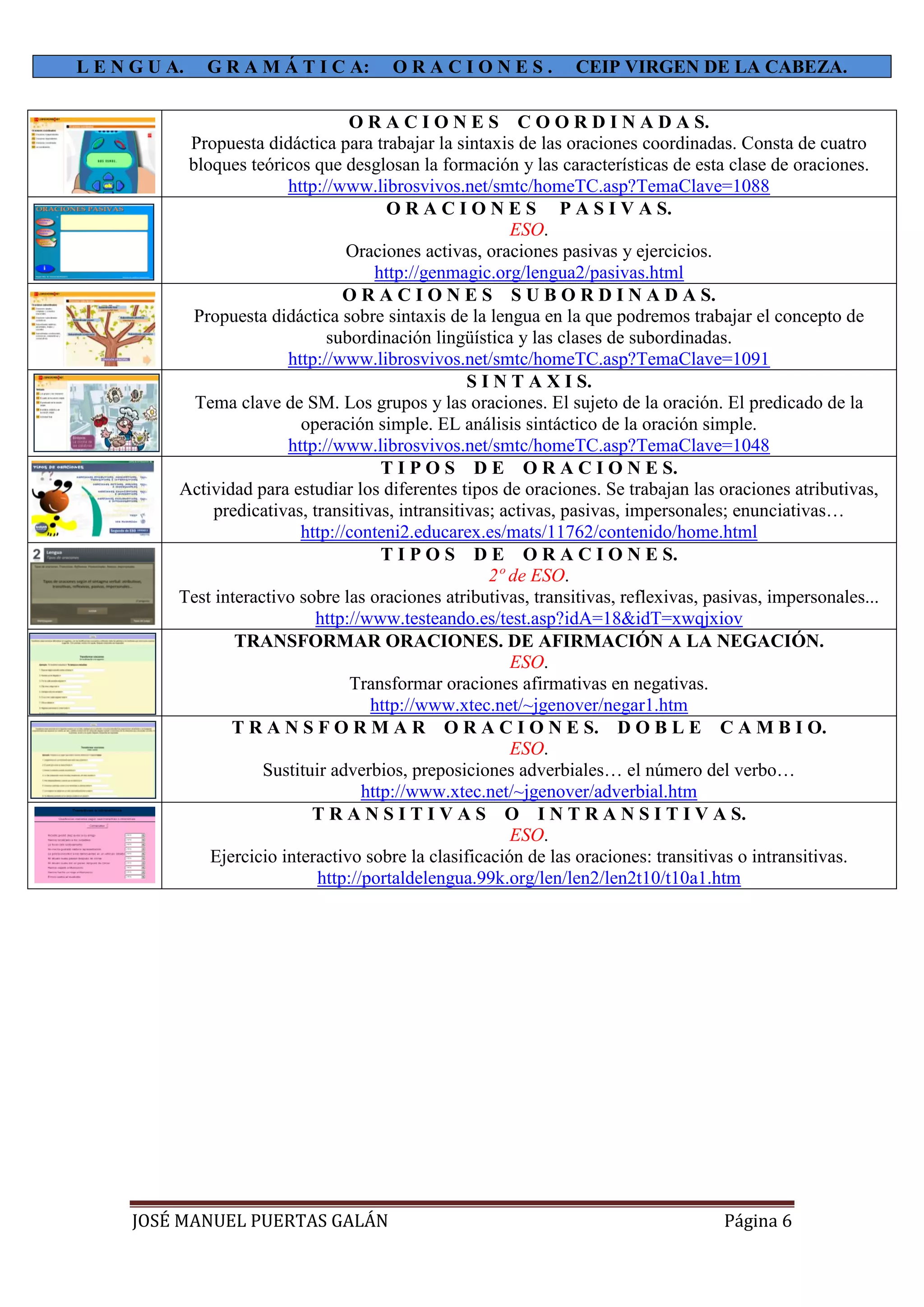 Gramatica oraciones | PDF