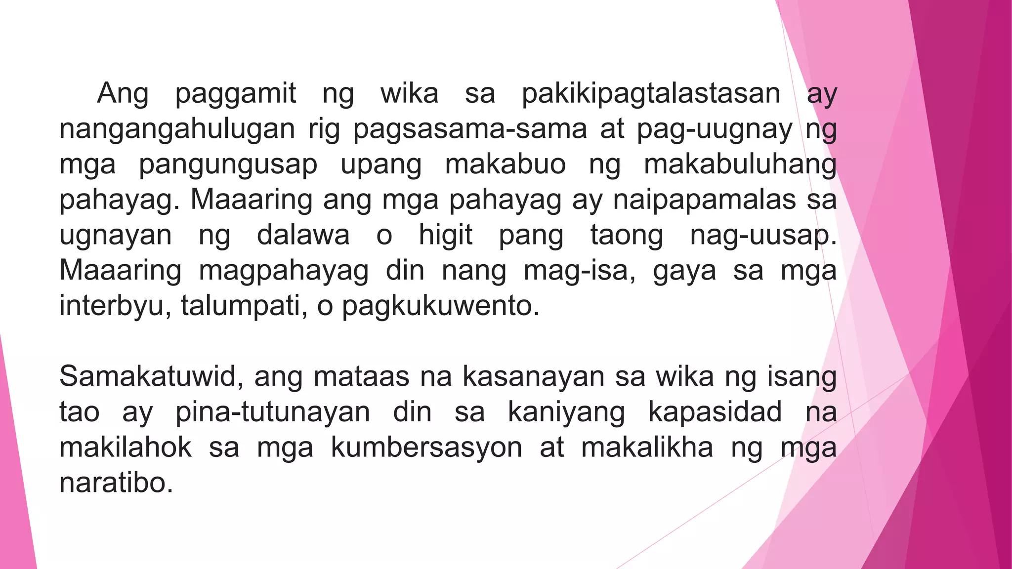 Gramatikal, diskorsal, at estratehiko na kasanayan | PPTX