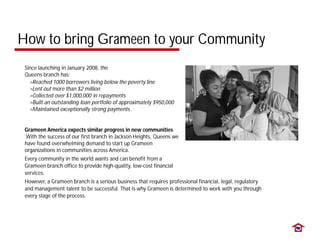 Grameen America Launching | PPT