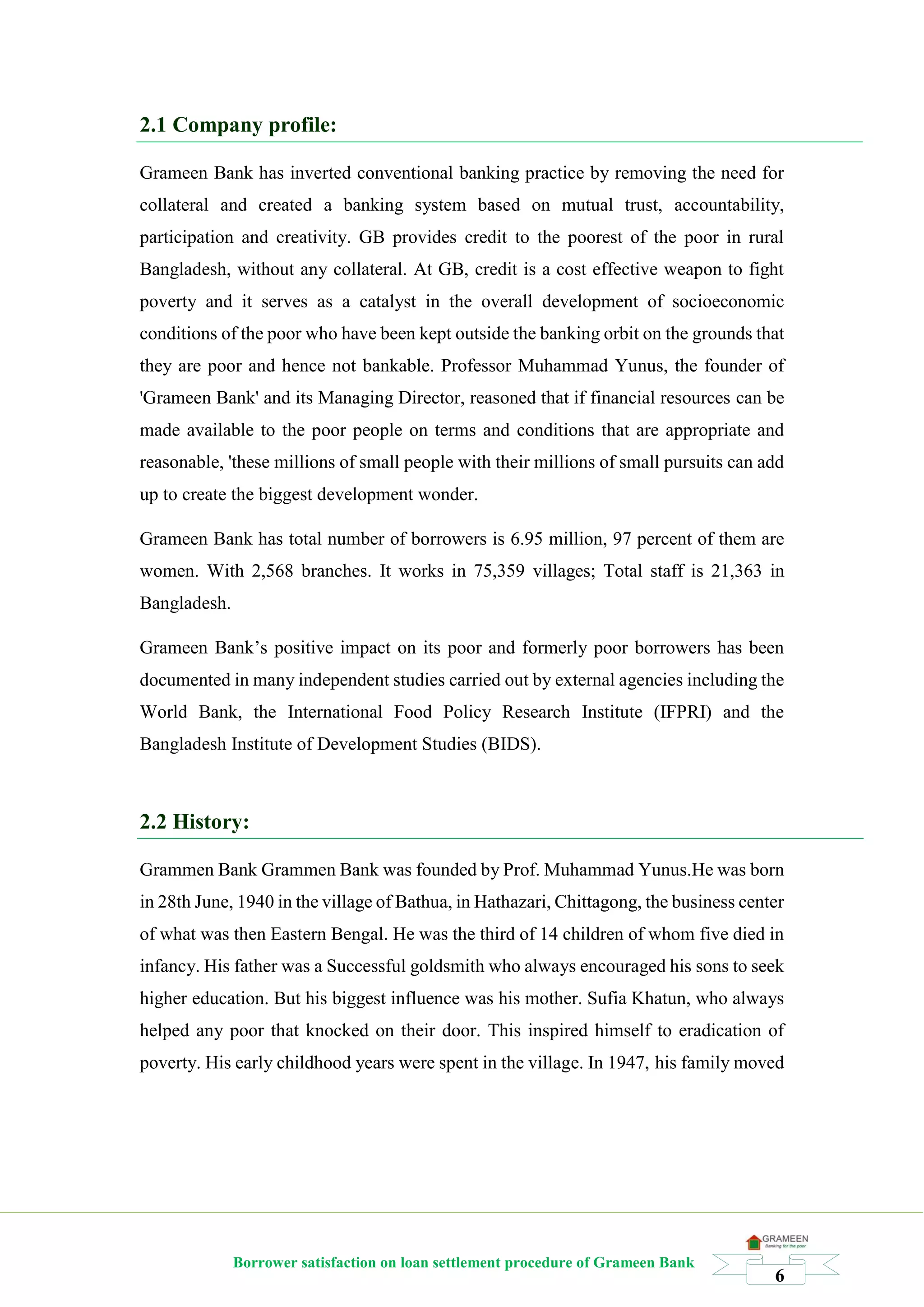 Grameen bank (intern) | PDF