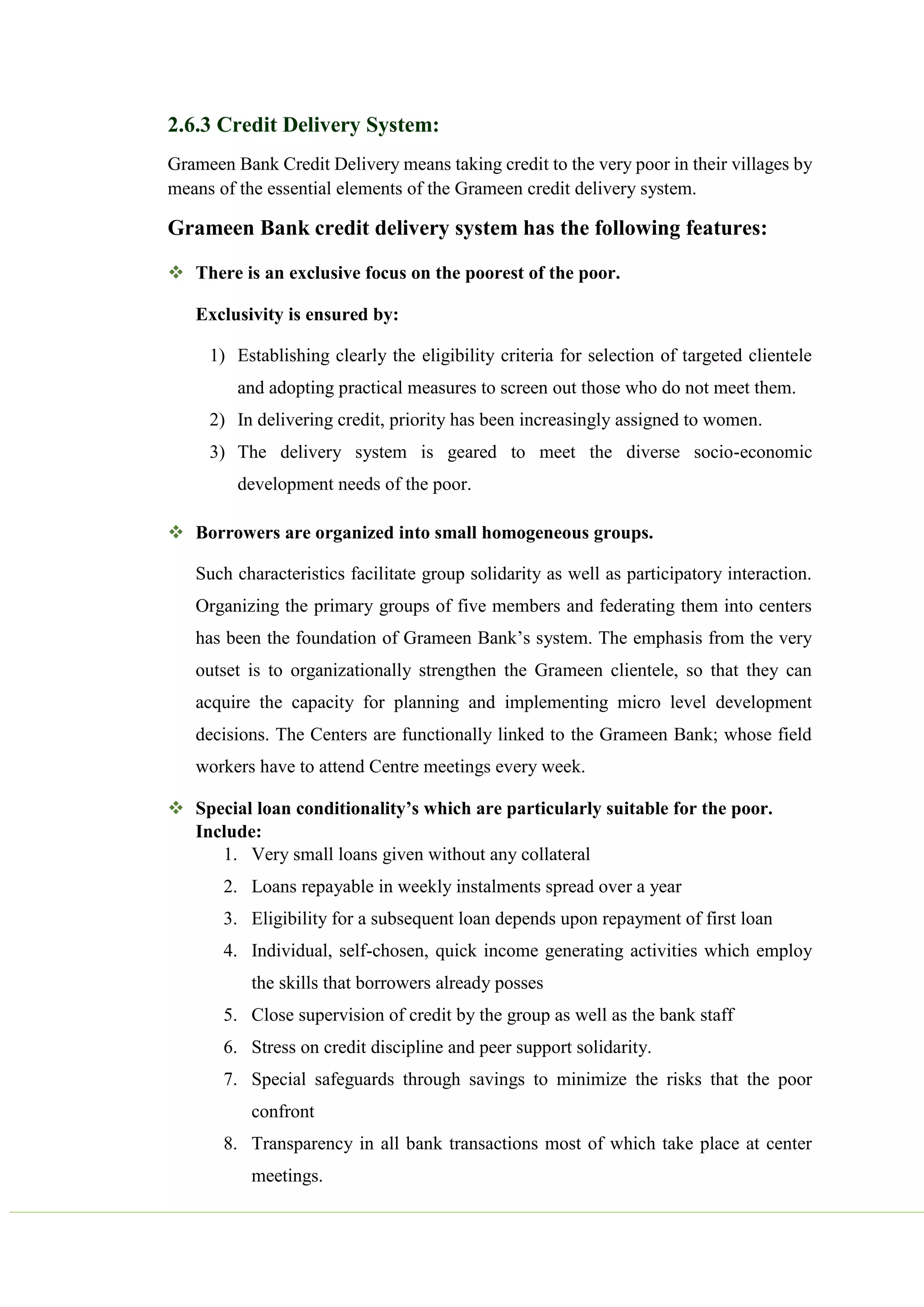 Grameen bank internship | PDF