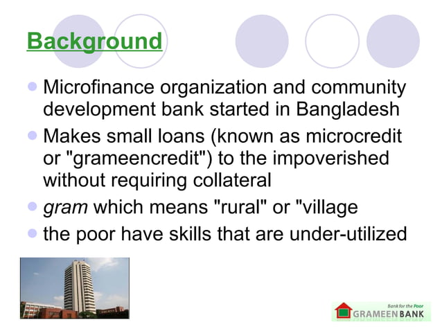 Grameen bank (presentation) | PPT