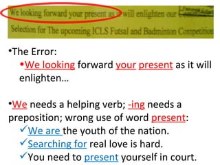 Grammar Errors In Advertisements