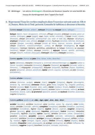 L'indicatif présent des verbes du 1er groupe · Exercices [CORRIGÉ] | DOCX