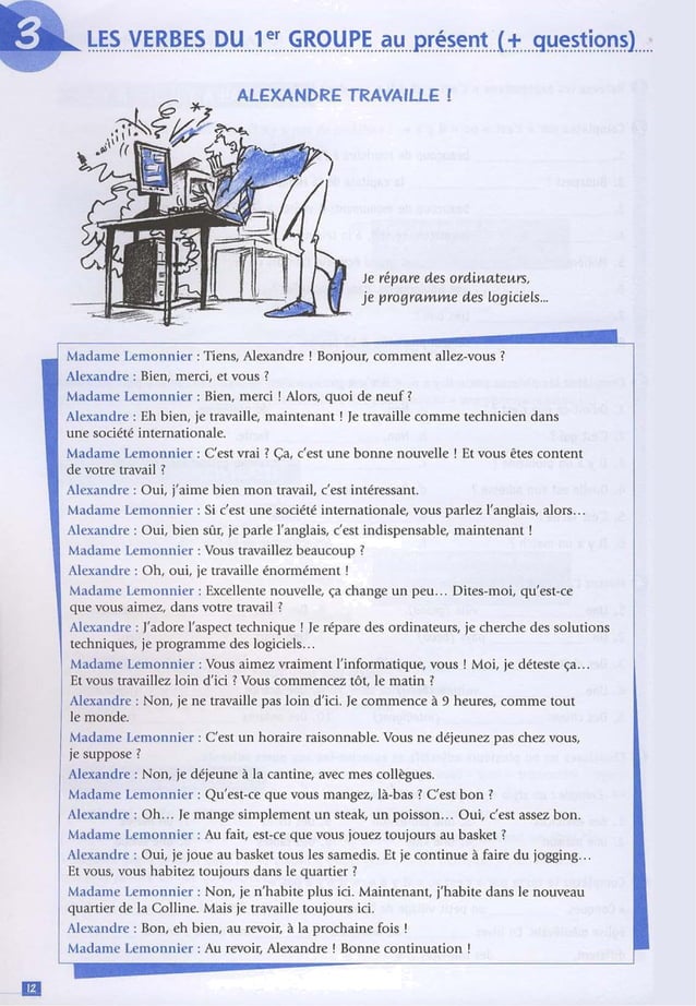 Grammaire en dialogues niveau debutant (1) | PDF