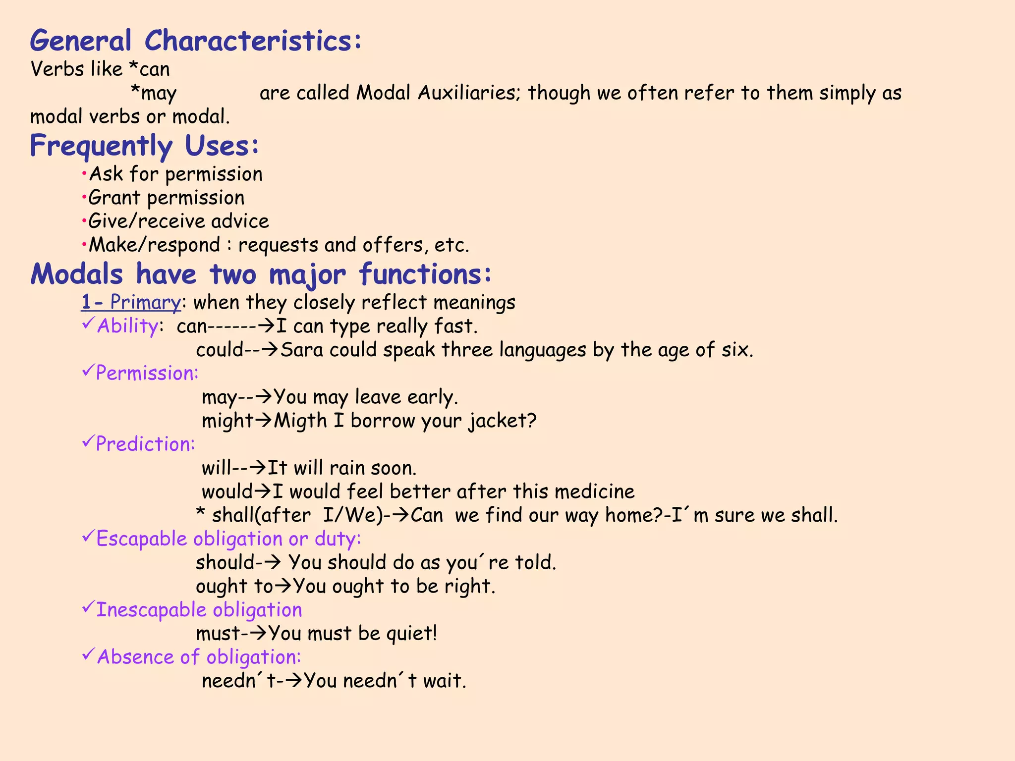 Modals general characteristics- Modals of Ability | PPT