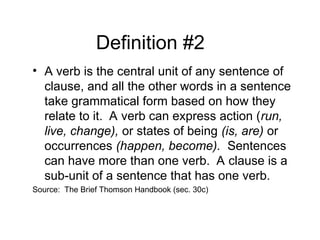 Grammar - Presentaion about everything about the verb | PPT