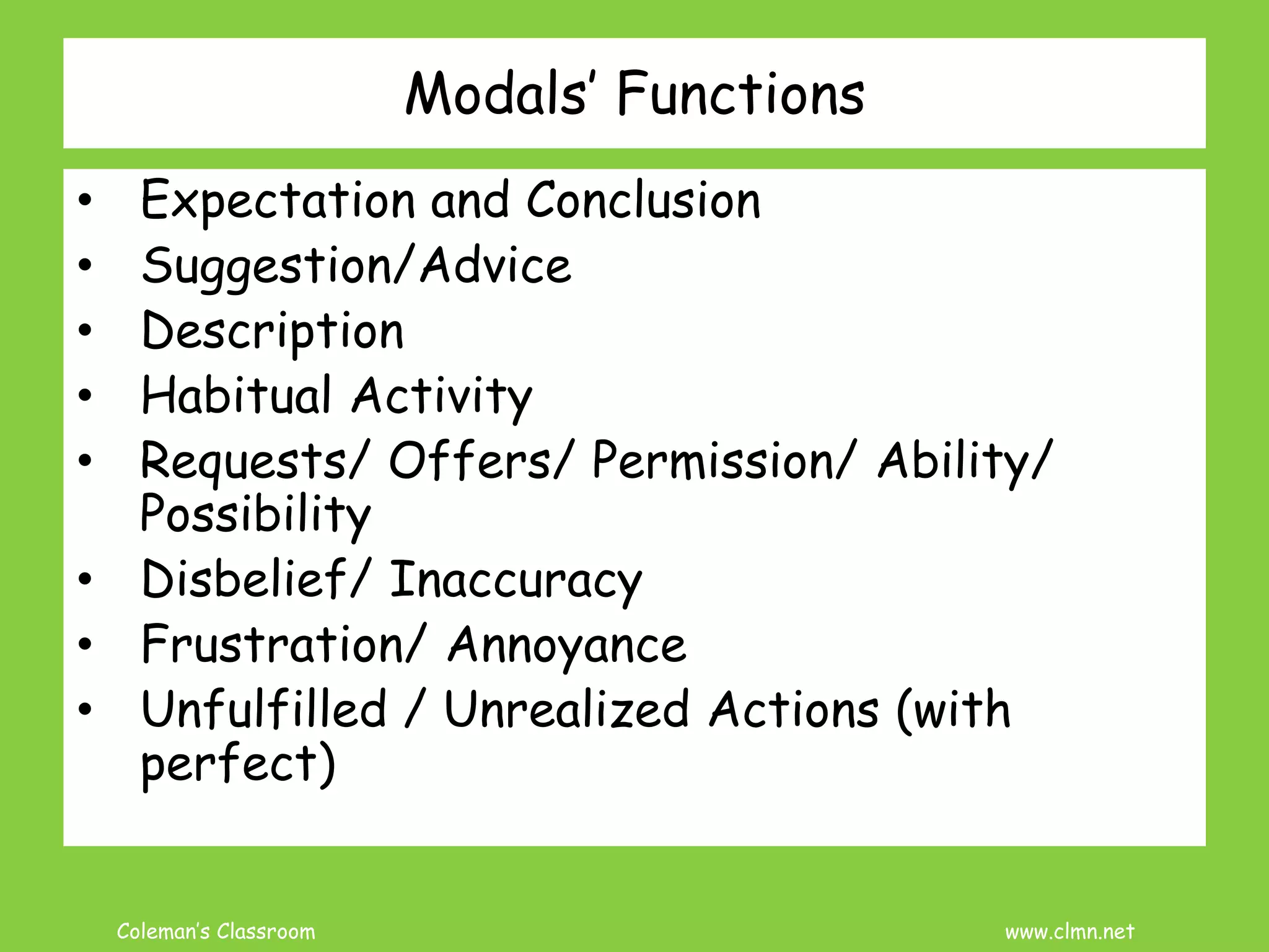 Review Modals Should, Could, and Must with Practice | PPTX ...