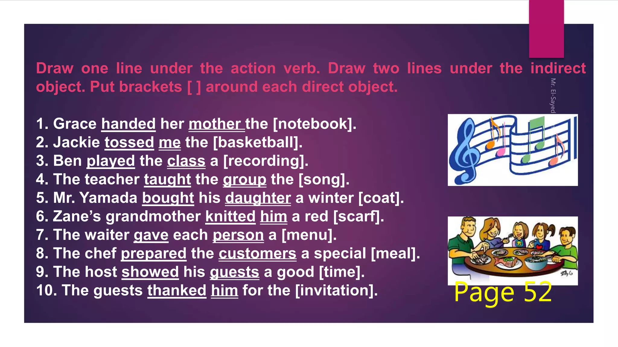 Action Verbs and Objects : http://bit.ly/2rZtVQ0 | PPT