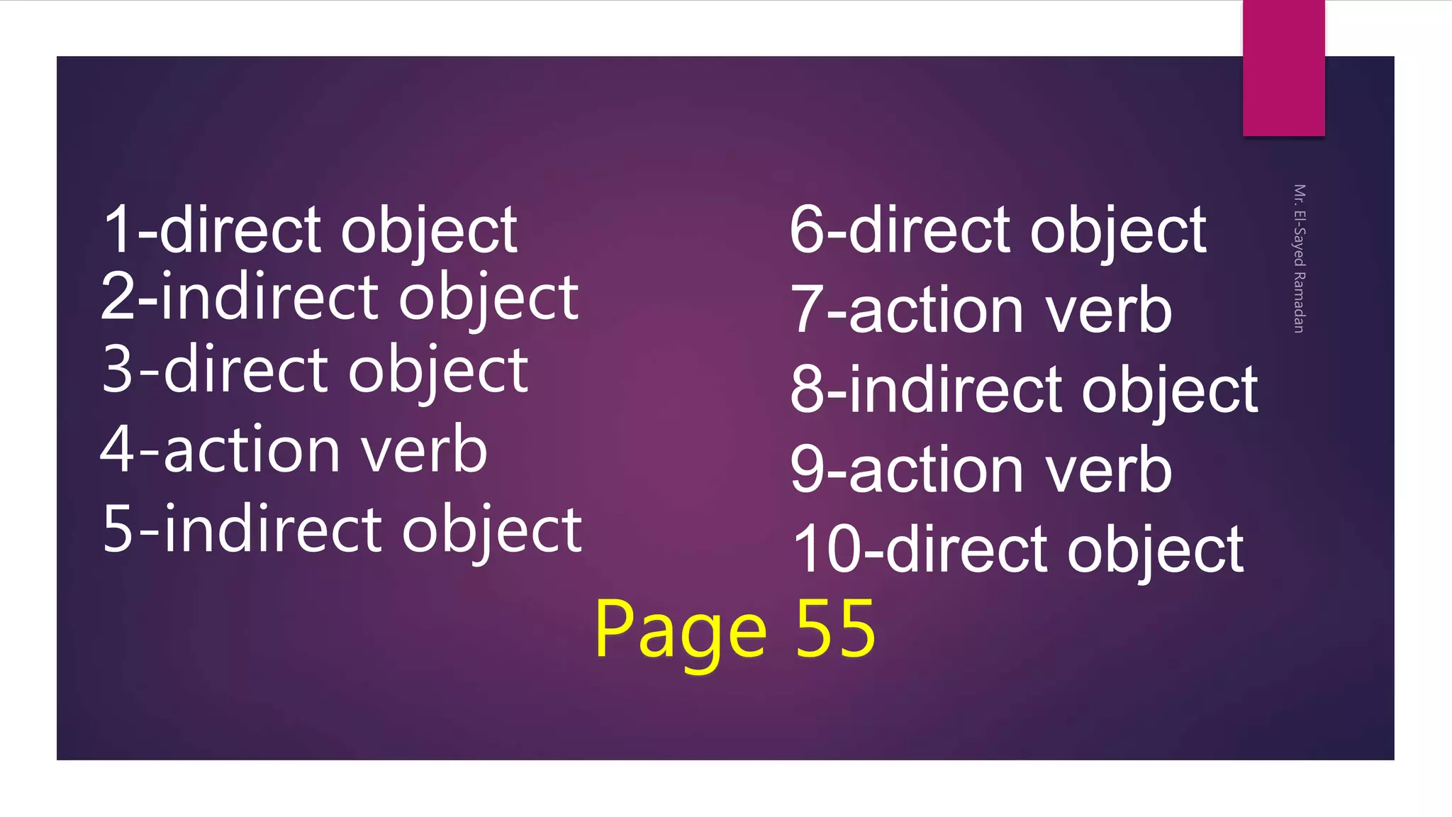 Action Verbs and Objects : http://bit.ly/2rZtVQ0 | PPT