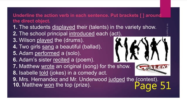 Action Verbs and Objects : http://bit.ly/2rZtVQ0 | PPT