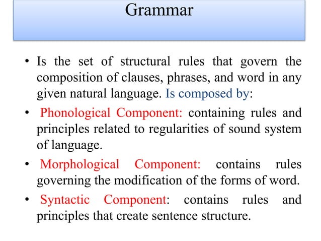 Applied Linguistics "Grammar" | PPT