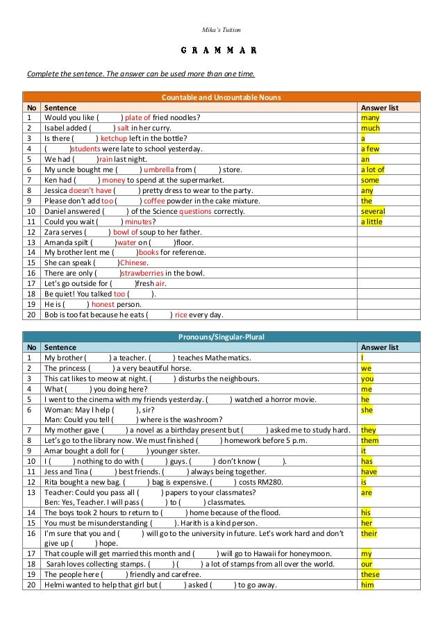 English Grammar Year 4 5 English Grammar Year 4 5