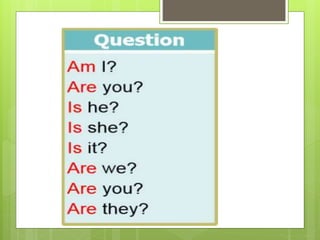 Grammar - The use To Be | PPTX