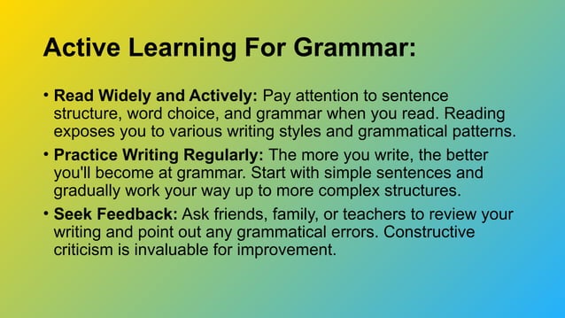 Grammar and how to improve your writing skills! | PPTX