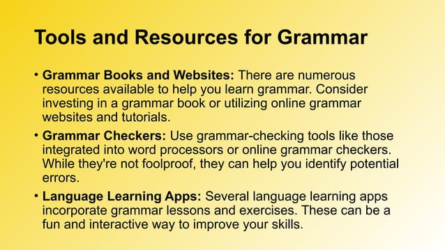 Grammar and how to improve your writing skills! | PPTX