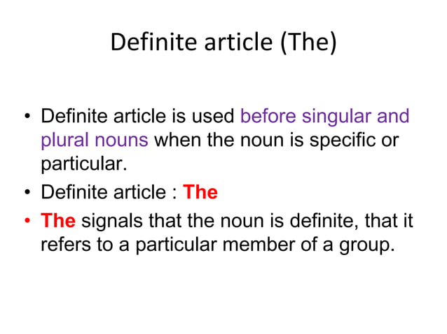 Articles & Determiners | PPTX