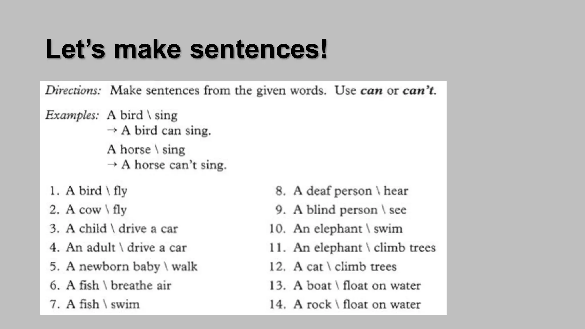 Grammar - CAN and CAN'T | PDF