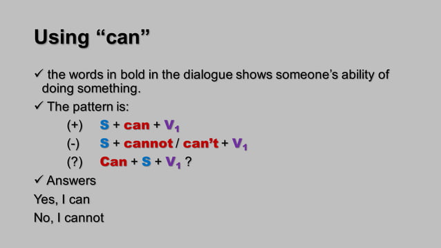 Grammar - CAN and CAN'T | PDF