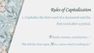 Grammar - capitalizations and punctuations (period, comma, colon) | PDF