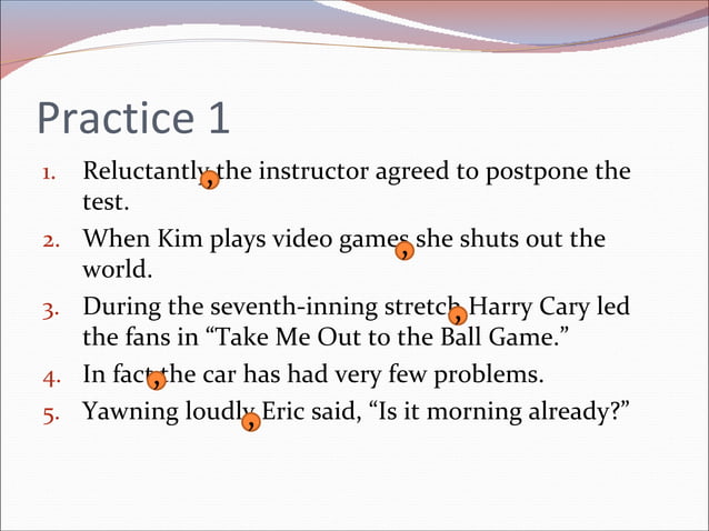 Punctuation - Commas & Comma Splices | PPT