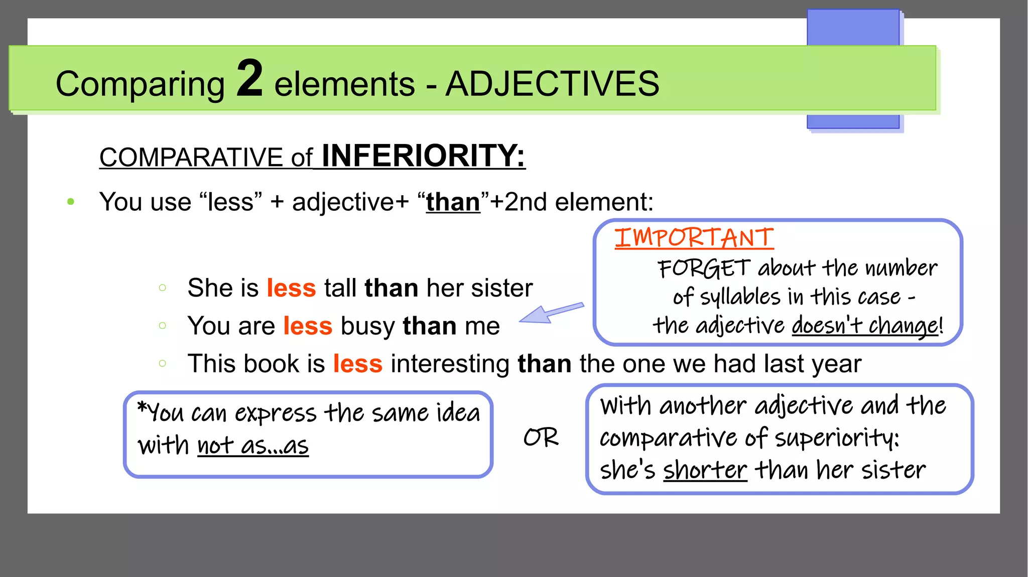 Grammar comparing in english - comparatives - b1 | PDF