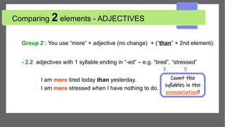 Grammar comparing in english - comparatives - b1 | PDF