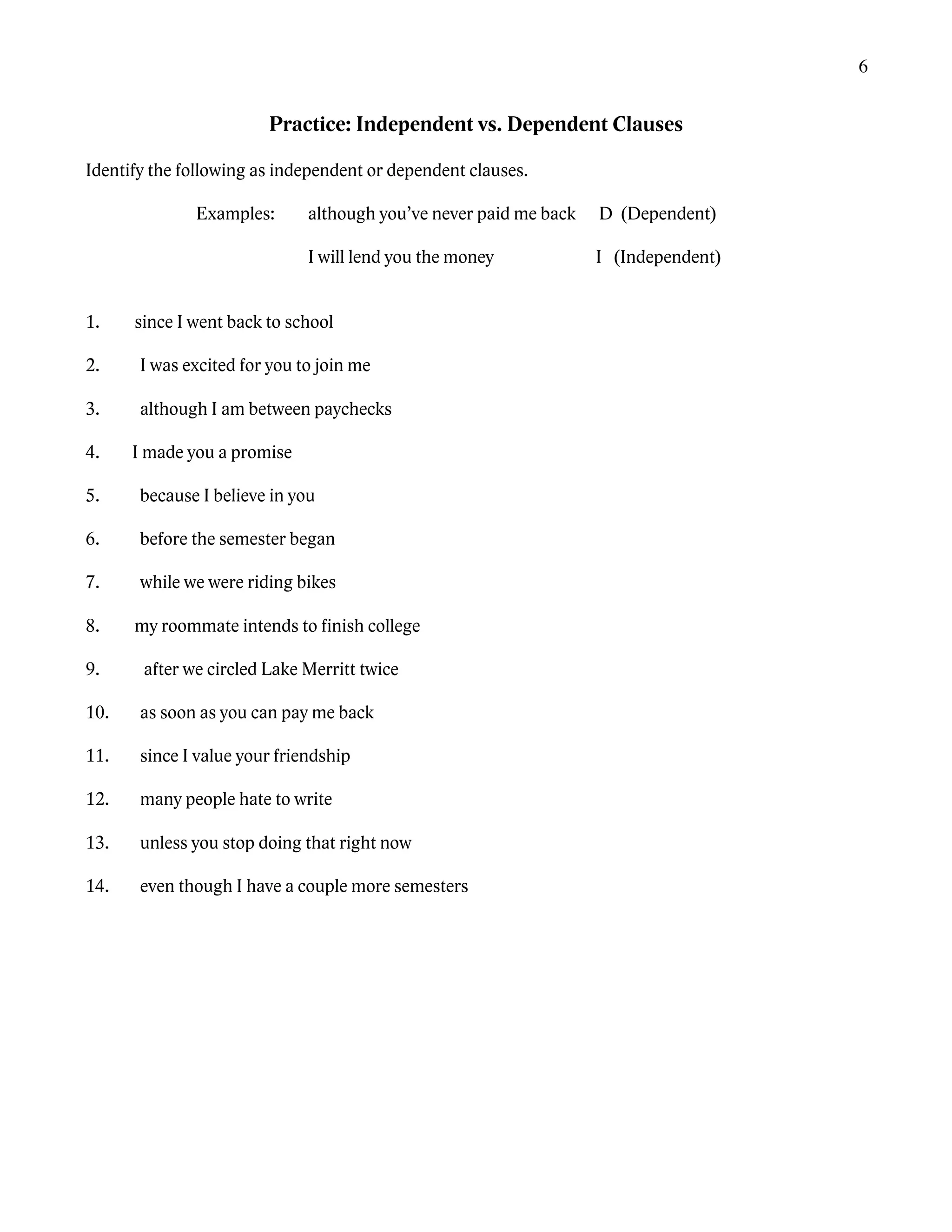 Grammar handout-phrase-vs-clause | PDF