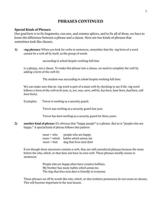 Grammar handout-phrase-vs-clause | PDF