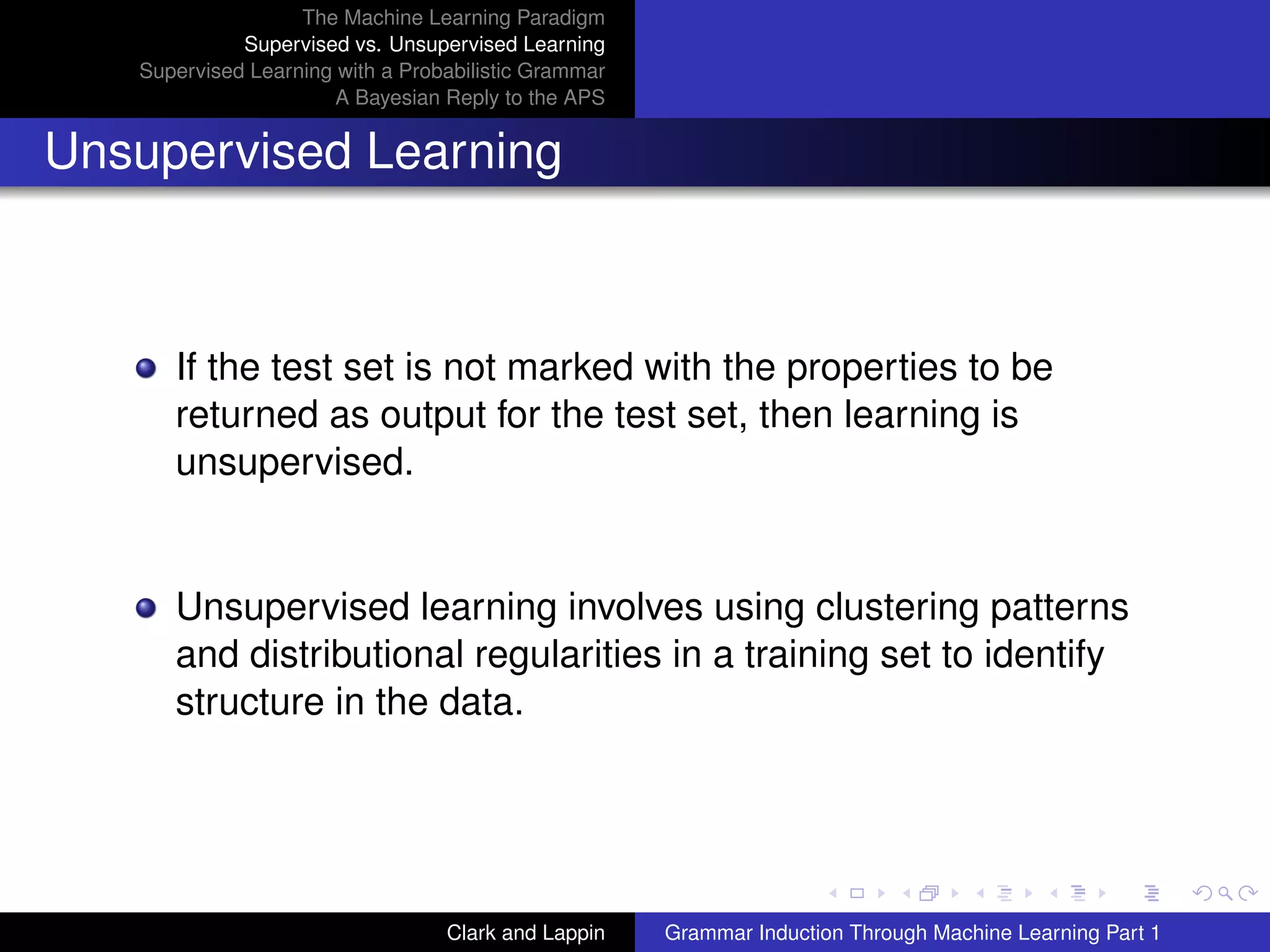 Grammar Induction Through Machine Learning Part 1 Ppt