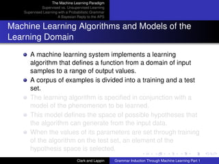 Grammar Induction Through Machine Learning Part 1 ... | PPT