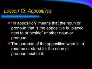 Grammar Lesson 13 And Diagramming | PPT