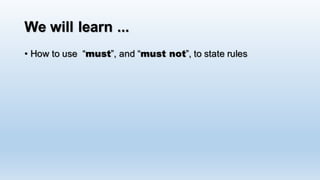 Grammar - MUST and MUSTN'T | PPT