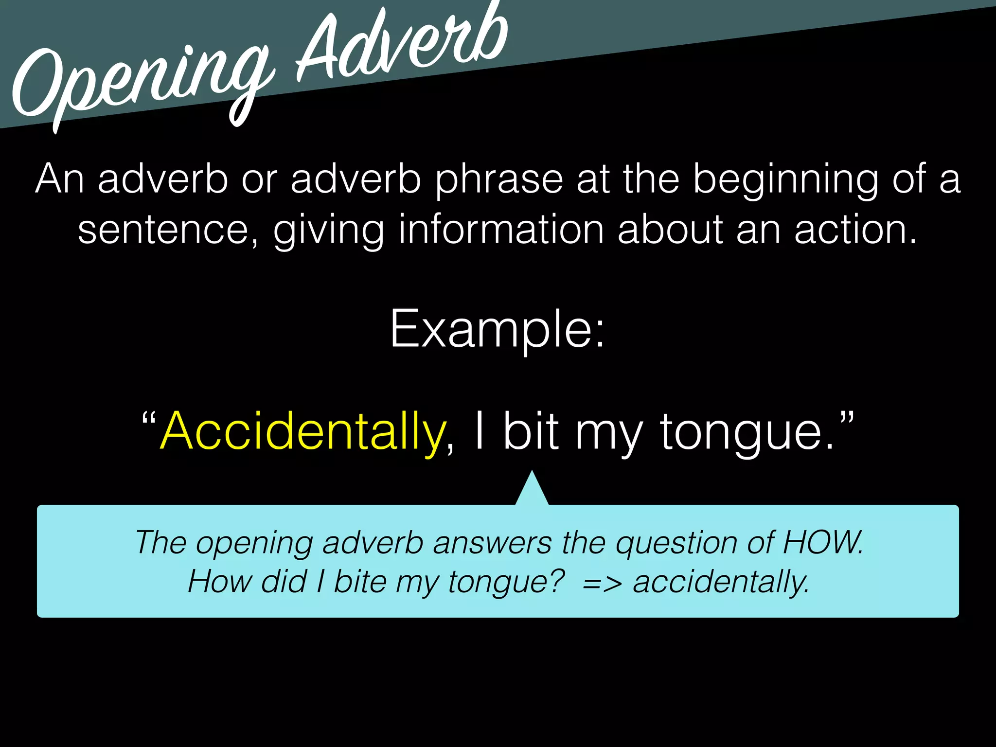 Opening Adjectives and Adverbs | PDF