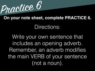 Opening Adjectives and Adverbs | PDF