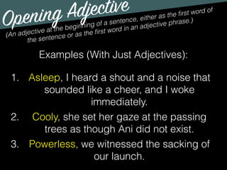 Opening Adjectives and Adverbs | PDF