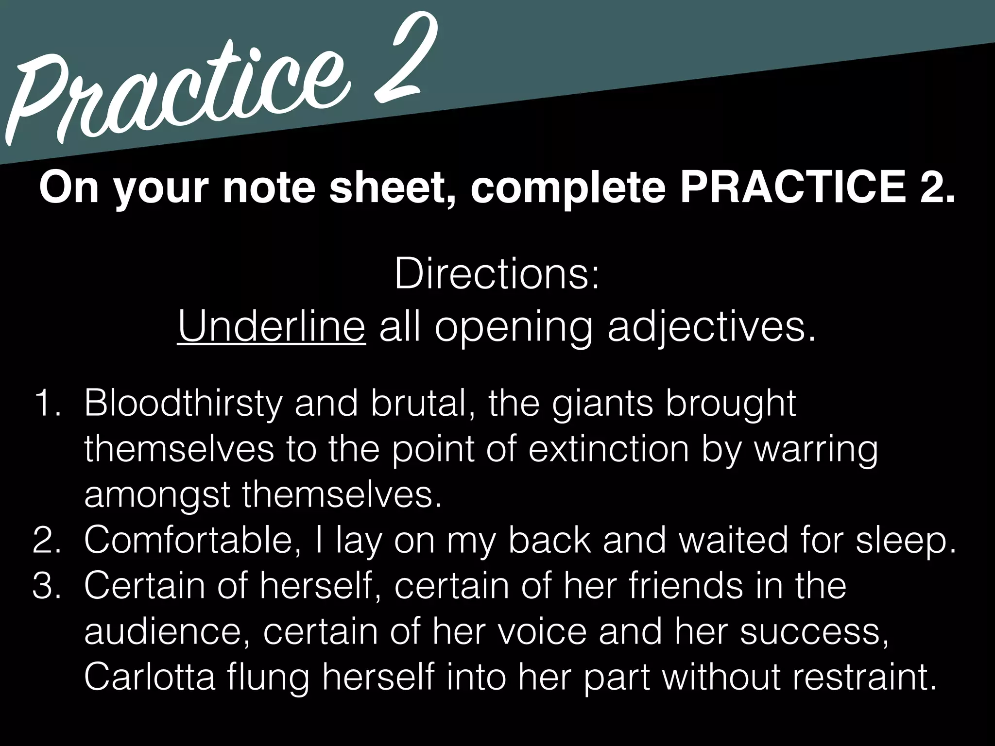 Grammar: Opening Adjectives & Adverbs | PDF