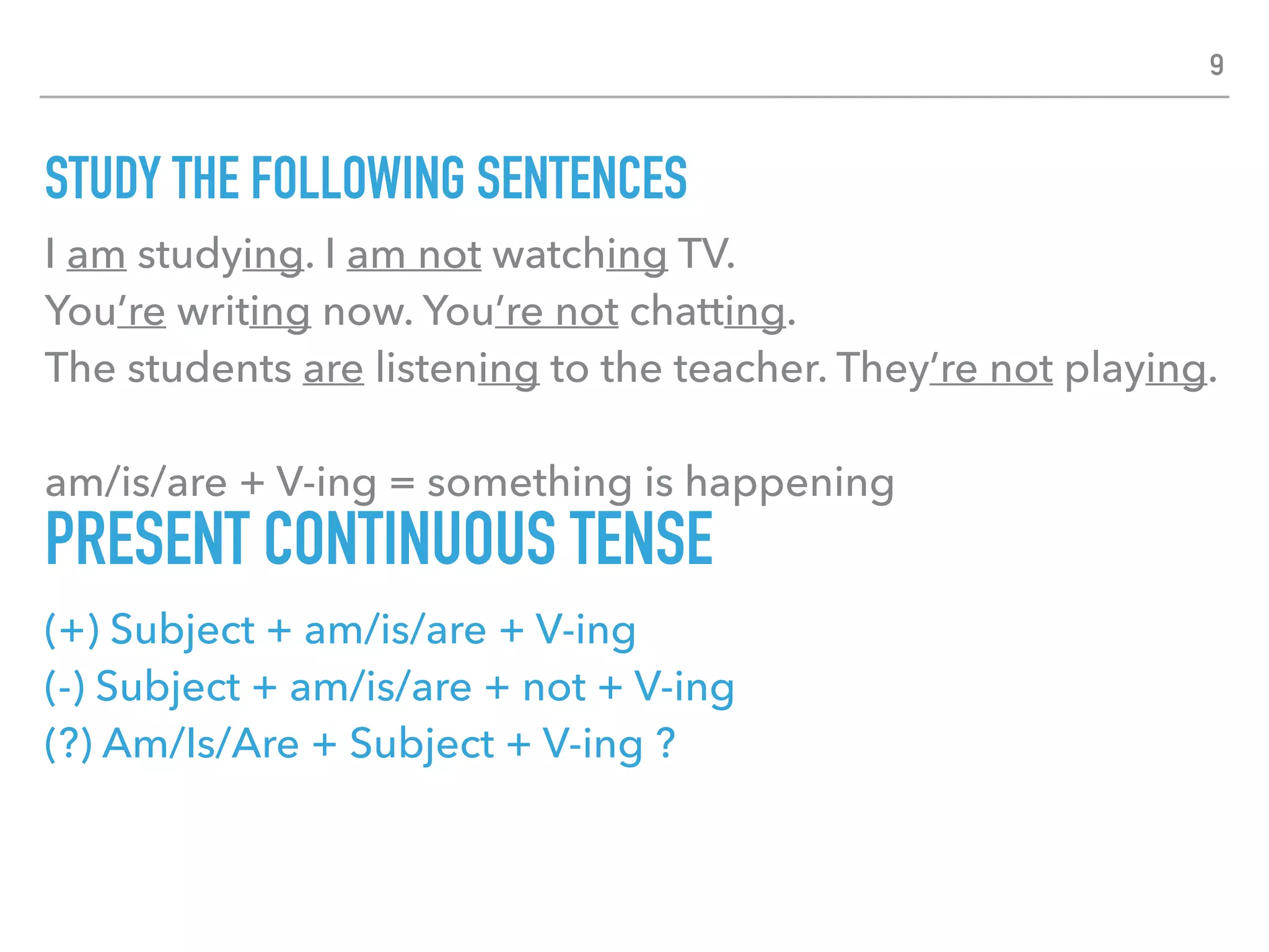 Grammar - Present Continuous Tense a.k.a. Present Progressive | PDF