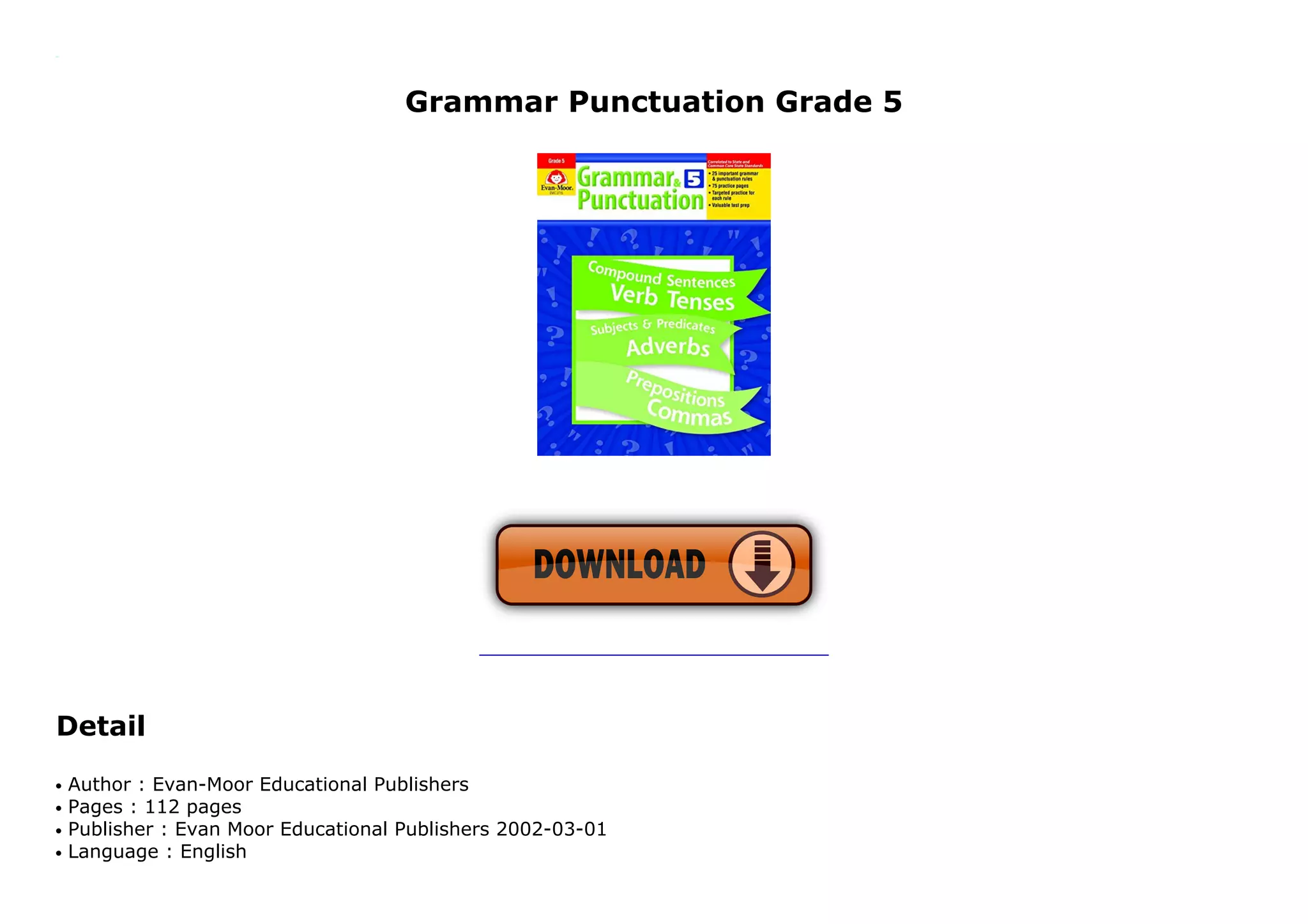 Grammar Punctuation Grade 5 | PDF