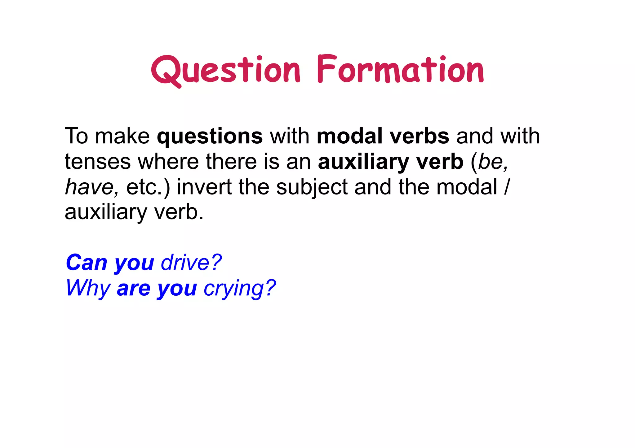Grammar - question formation | PPT