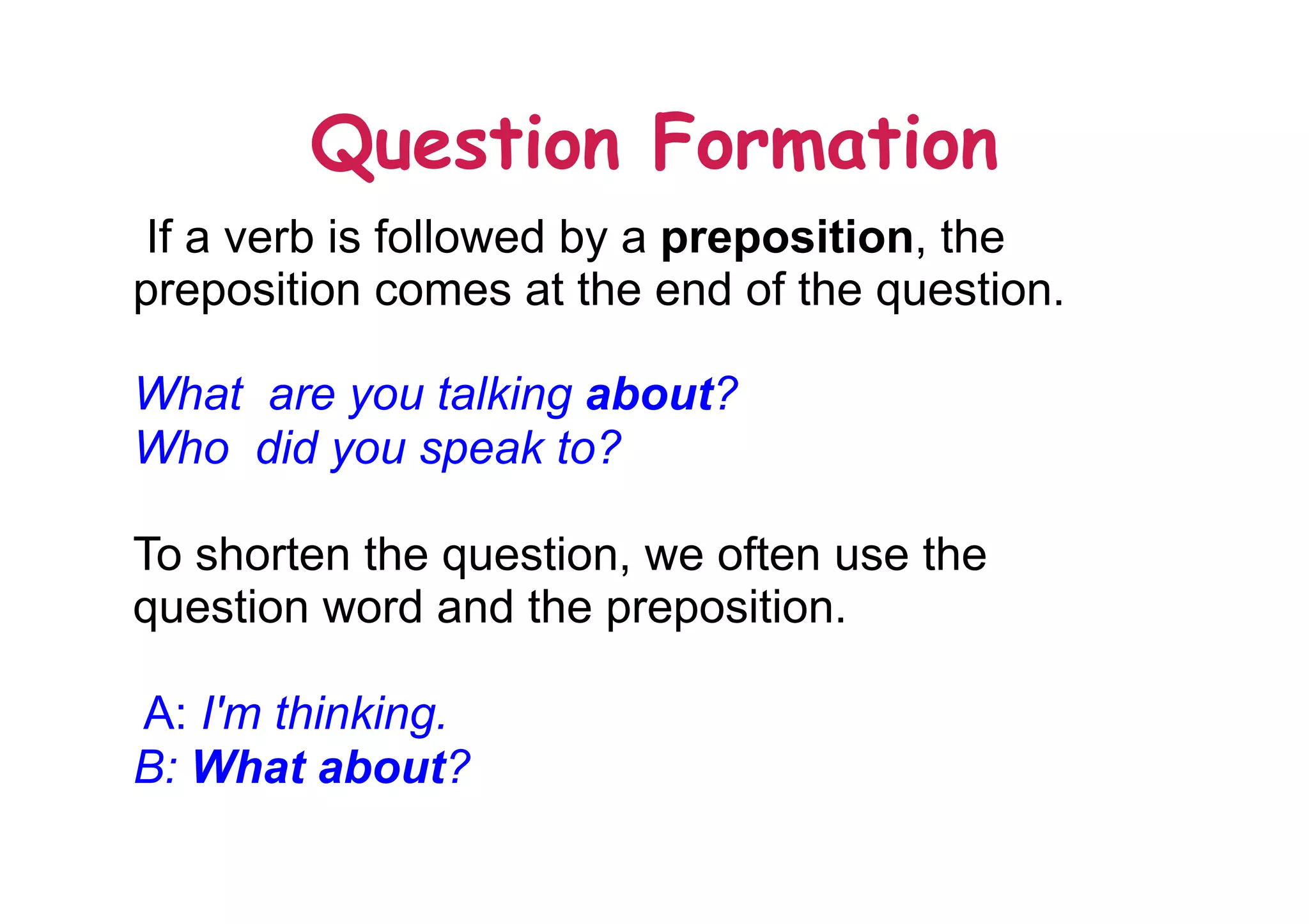 Grammar - question formation | PPT
